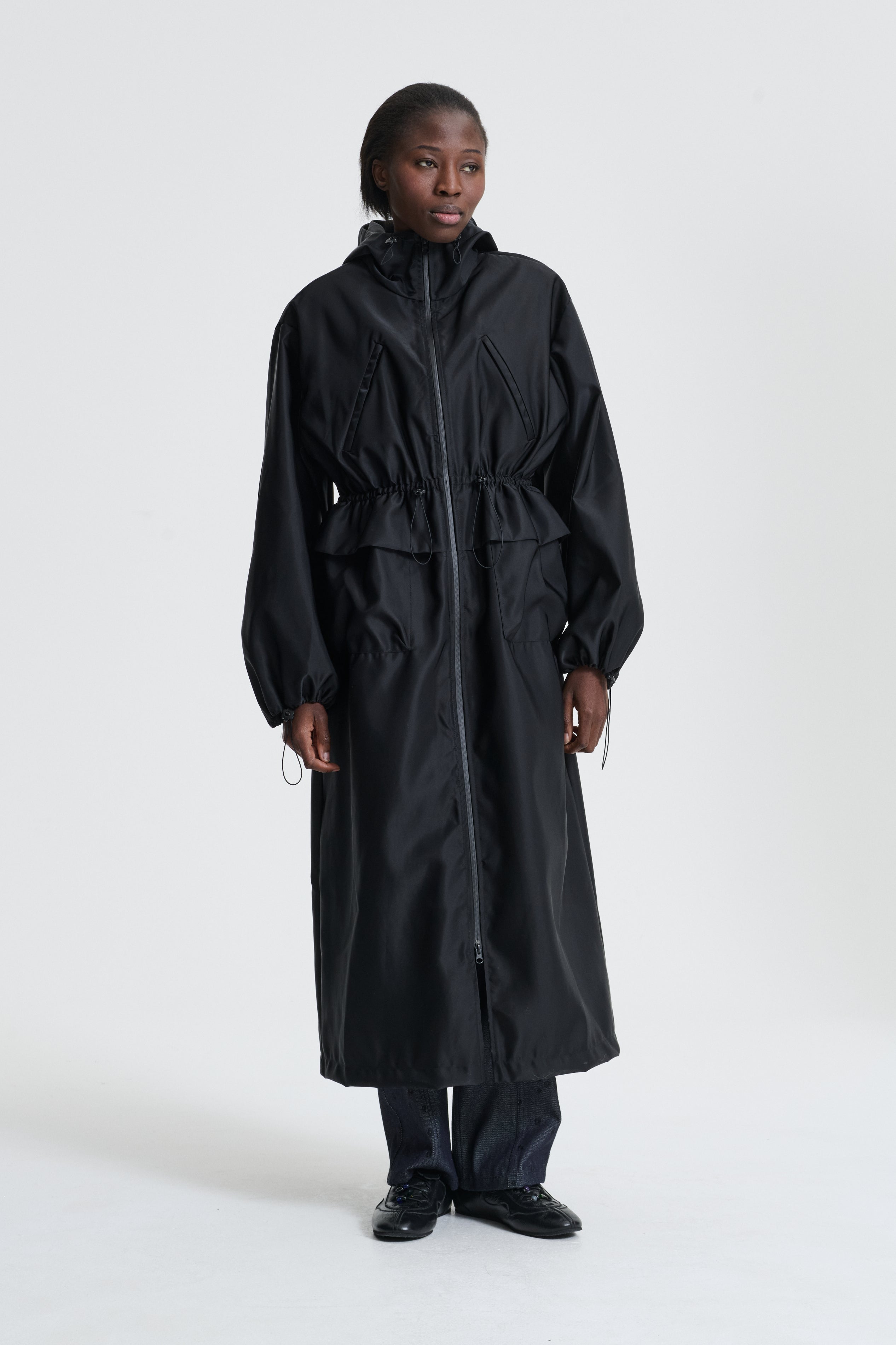 BOWIE | COAT TECHNICAL CANVAS BLACK