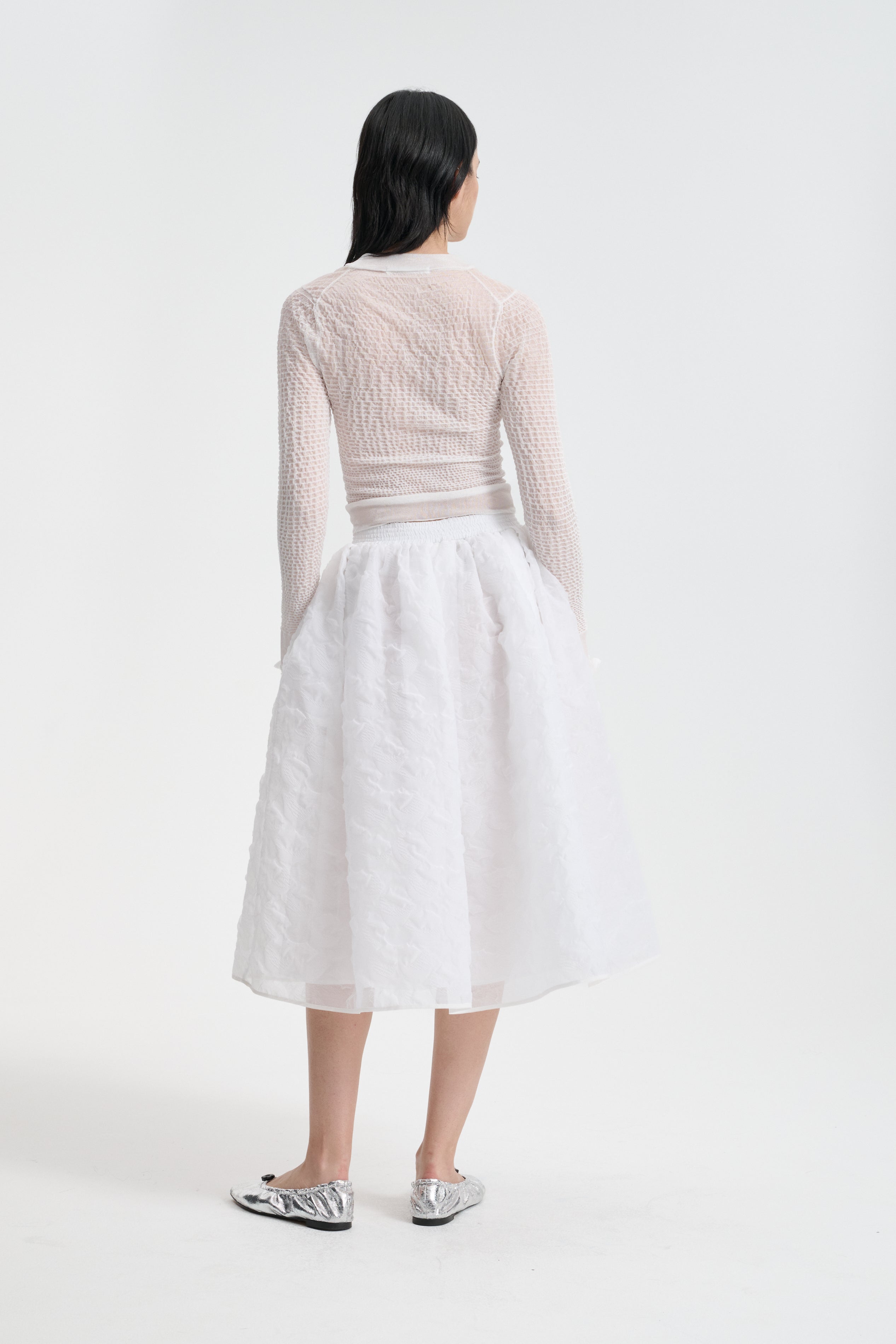 CBCORALI | TOP SHEER SUMMER KNIT WHITE